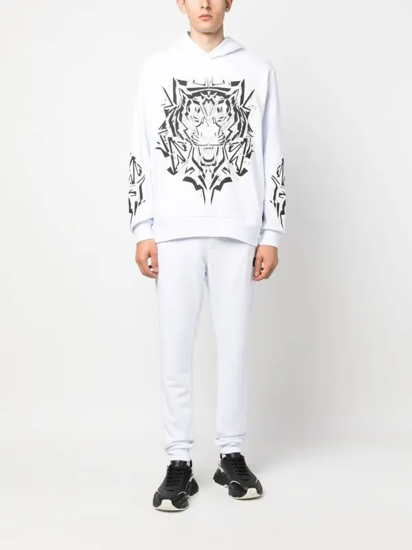 PLEIN SPORT Logo-plaque Cotton Track Pants - White