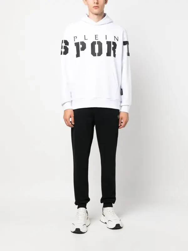 PLEIN SPORT Logo-patch Cotton Track Pants - Black