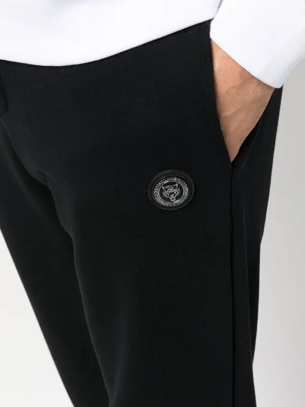 PLEIN SPORT Logo-patch Cotton Track Pants - Black