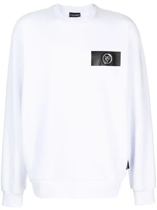 PLEIN SPORT Logo-patch Cotton Sweatshirt - White