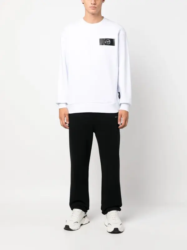 PLEIN SPORT Logo-patch Cotton Sweatshirt - White