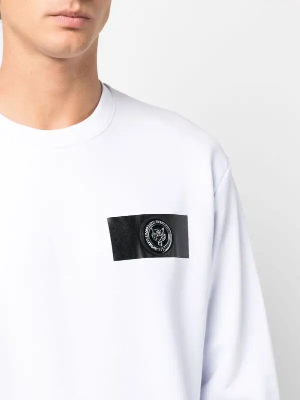 PLEIN SPORT Logo-patch Cotton Sweatshirt - White