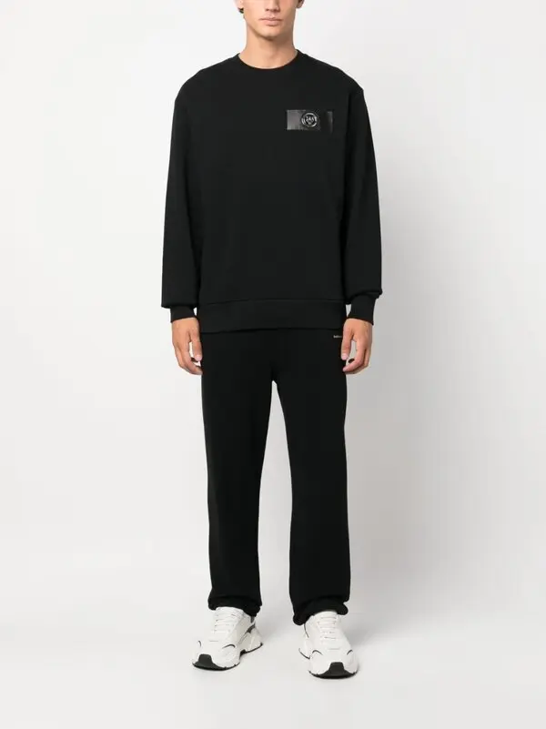 PLEIN SPORT Logo-patch Cotton Sweatshirt - Black