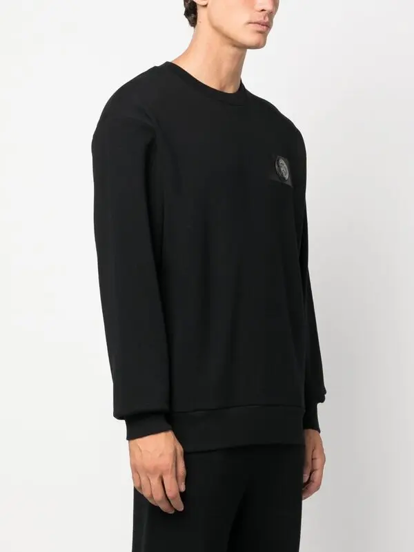 PLEIN SPORT Logo-patch Cotton Sweatshirt - Black