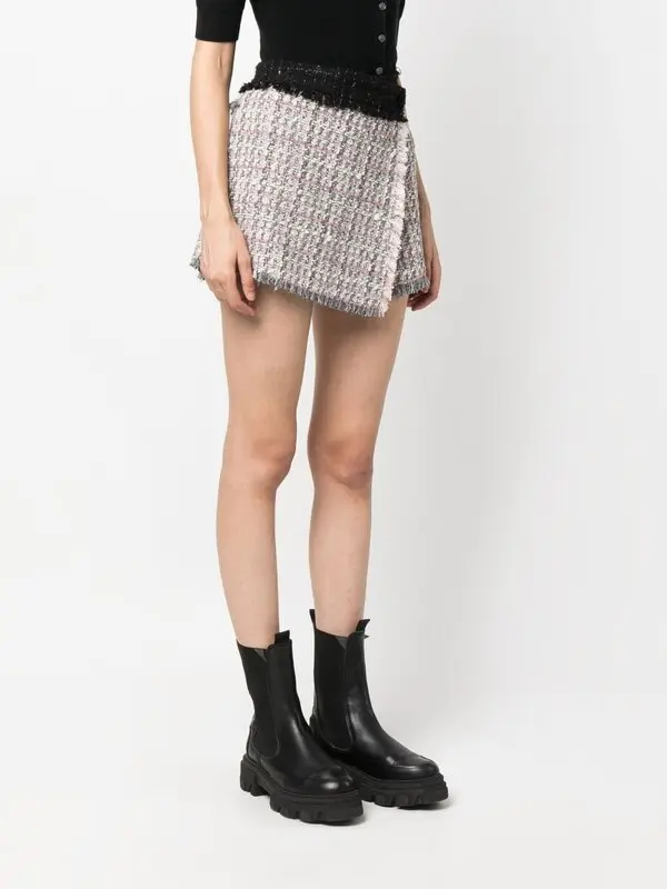 MSGM Wrap-front Tweed Skorts