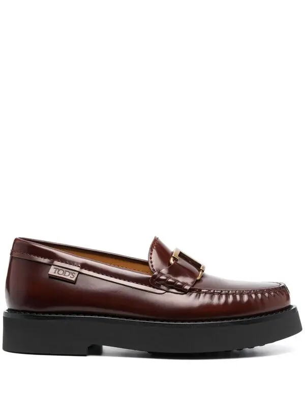 TOD'S Logo-buckle Leather Loafers