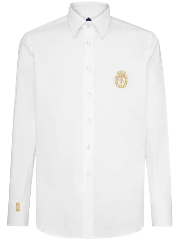BILLIONAIRE Crest-motif Poplin Shirt - White