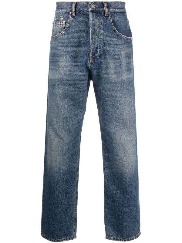 LARDINI Distressed Straight-leg Jeans