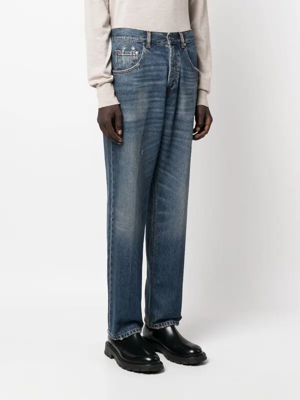 LARDINI Distressed Straight-leg Jeans