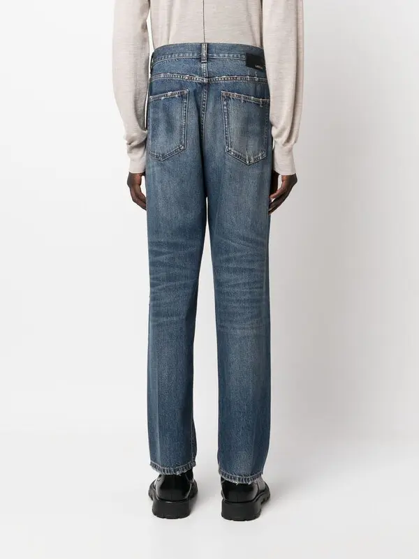 LARDINI Distressed Straight-leg Jeans