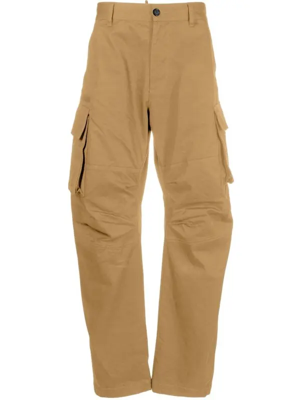 Dsquared2 Logo Patch Cargo Trousers - Neutrals