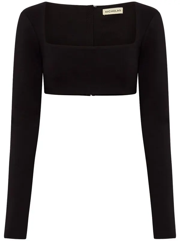 NICHOLAS Garima Cropped Top - Black