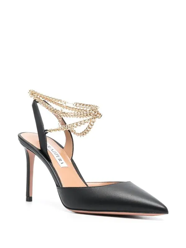 AQUAZZURA Flash 95mm Leather Pumps