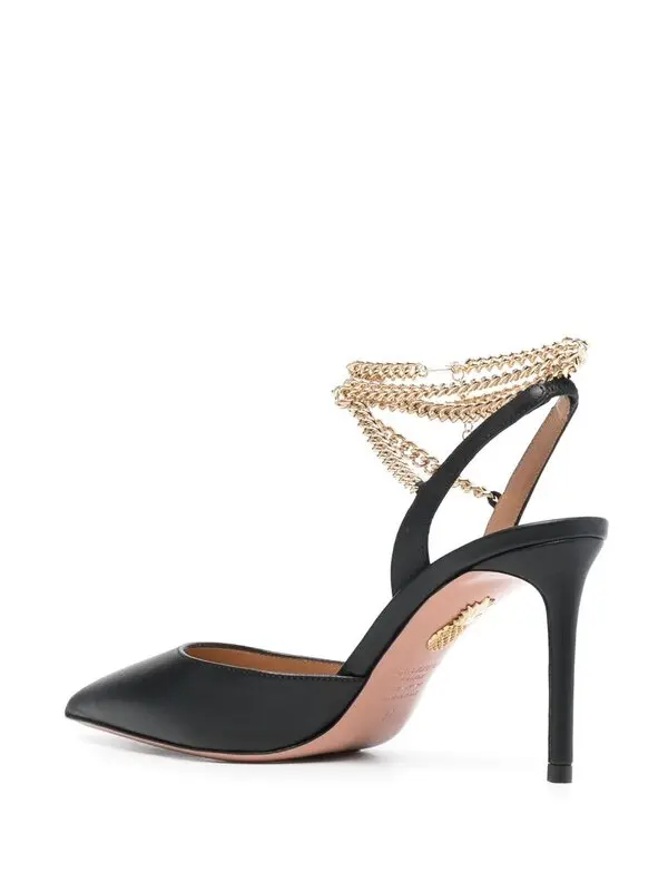 AQUAZZURA Flash 95mm Leather Pumps