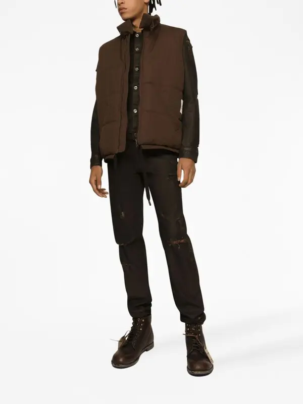 Dolce & Gabbana Ripped Detailing Slim-fit Jeans - Black