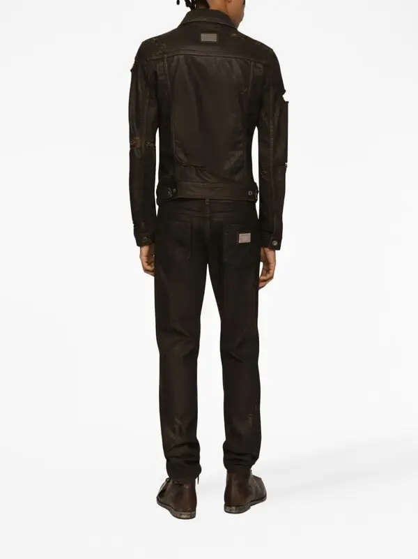 Dolce & Gabbana Ripped Detailing Slim-fit Jeans - Black