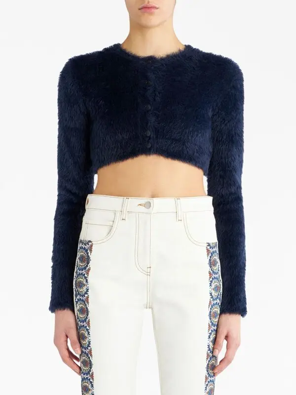Etro Brushed-knit Cropped Cardigan