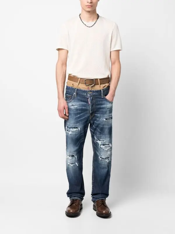 Dsquared2 Double-waist Distressed Jeans