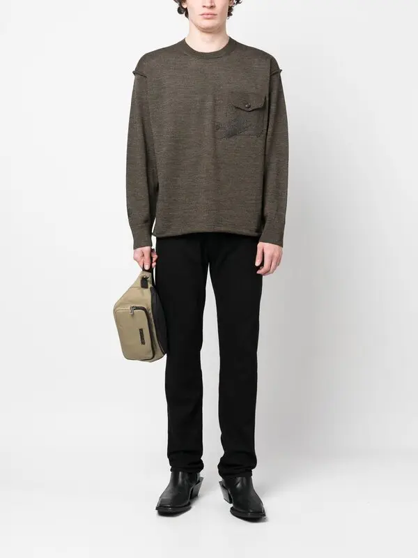 Dsquared2 Flap Pocket Crew Neck Jumper - Green