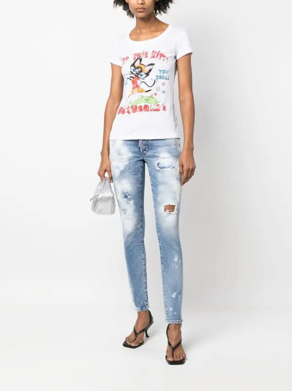 Dsquared2 Distressed Acid Wash Jeans