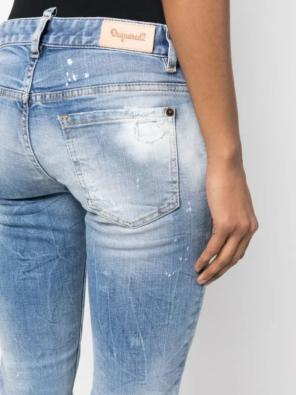 Dsquared2 Distressed Acid Wash Jeans