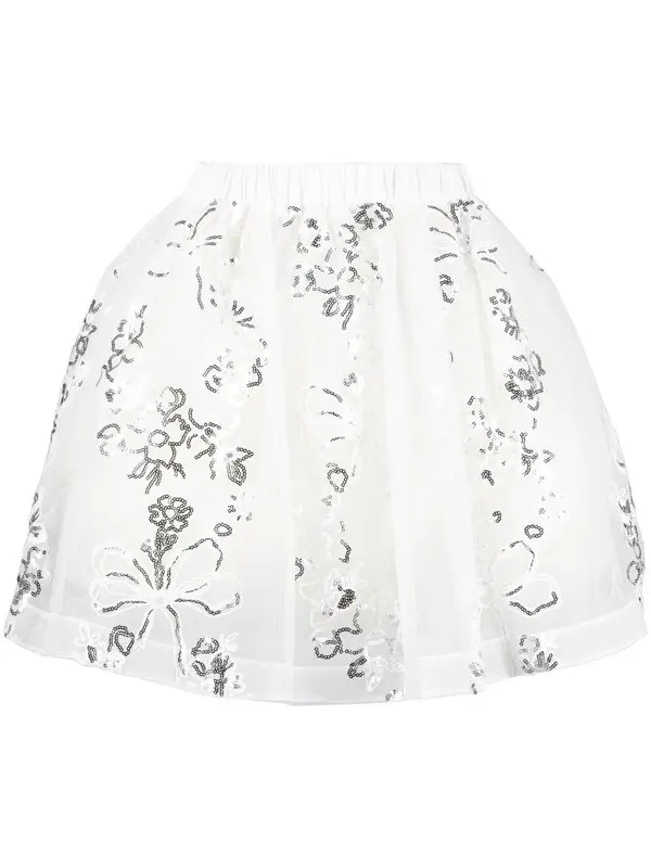 Simone Rocha Sequin-embellished Tulle Miniskirt