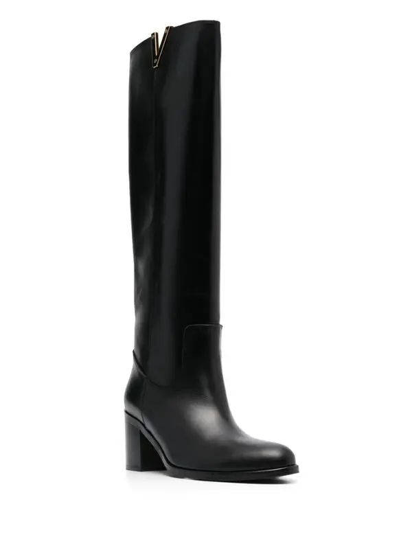 VIA ROMA 15 Logo Plaque Leather Boots