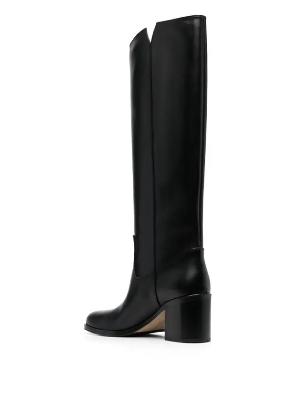 VIA ROMA 15 Logo Plaque Leather Boots