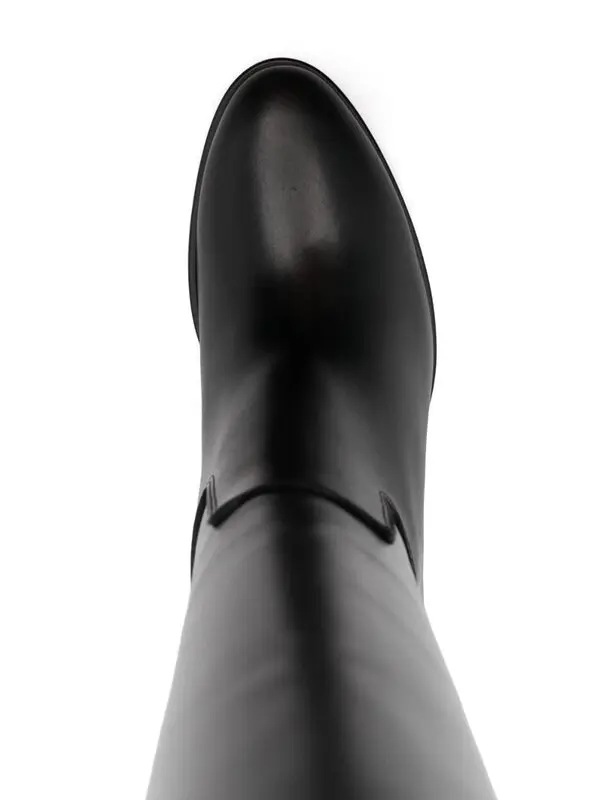VIA ROMA 15 Logo Plaque Leather Boots