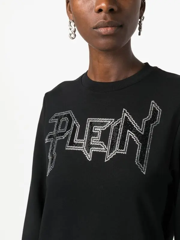 Philipp Plein Crystal Logo Appliqué T-shirt