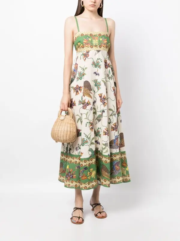 ALEMAIS Birdie Sleeveless Linen Midi Dress