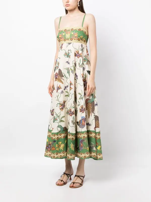 ALEMAIS Birdie Sleeveless Linen Midi Dress