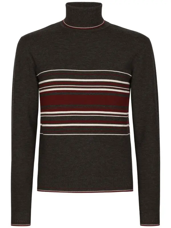 Dolce & Gabbana Striped Roll-neck Wool Jumper