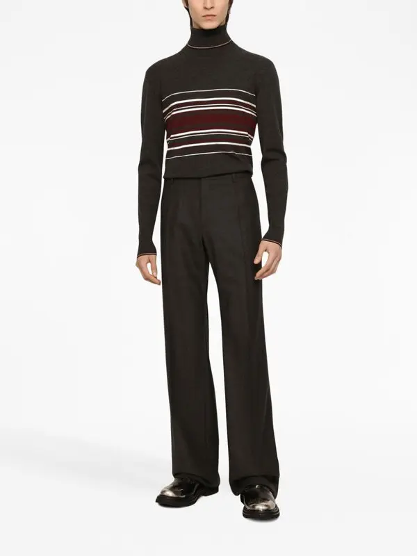 Dolce & Gabbana Striped Roll-neck Wool Jumper