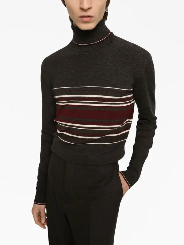 Dolce & Gabbana Striped Roll-neck Wool Jumper