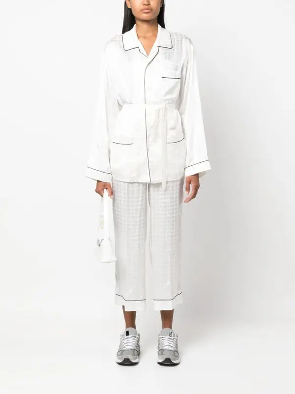 10 CORSO COMO Circle-motif Trousers - White