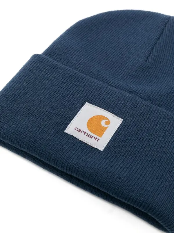 Carhartt Work In Progress Watch Logo-patch Ribbed Beanie Hat