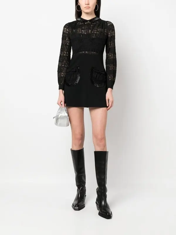 Dsquared2 Logo-lace Minidress - Black