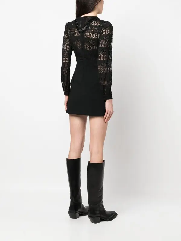 Dsquared2 Logo-lace Minidress - Black