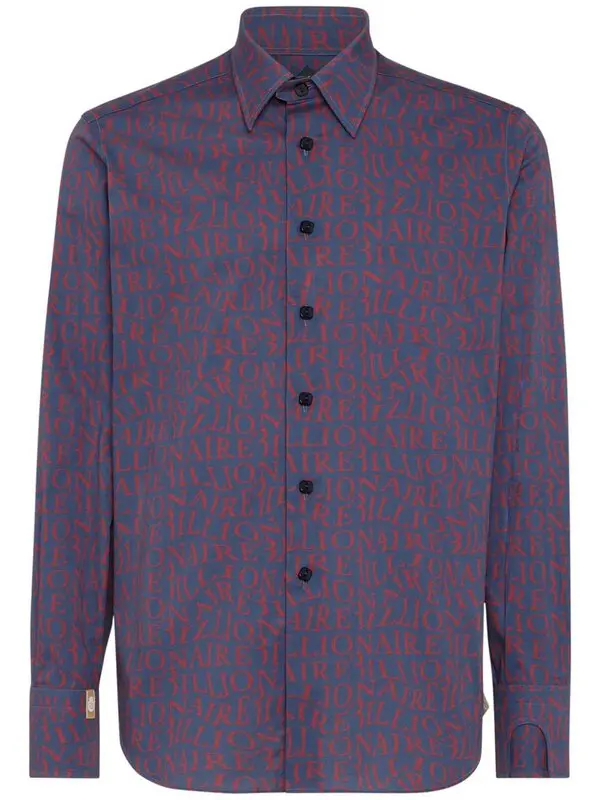 BILLIONAIRE Logo-print Stretch-cotton Shirt