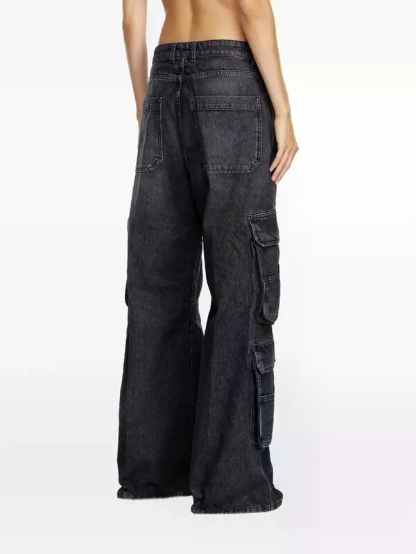 DIESEL® 1996 D-sire Relaxed Low Waist Cargo Jeans - Black
