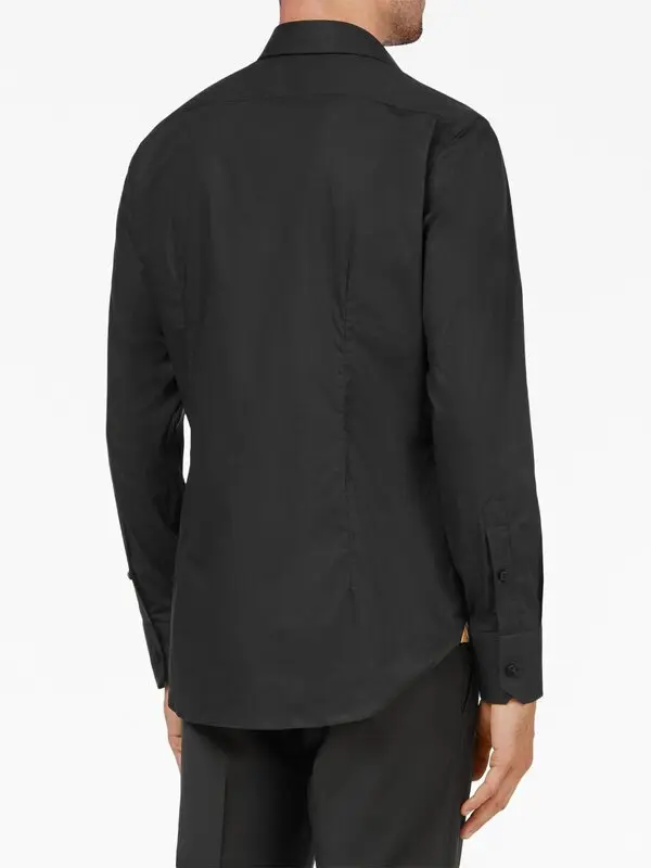 BILLIONAIRE Gordon Crest-embroidered Poplin Shirt - Black