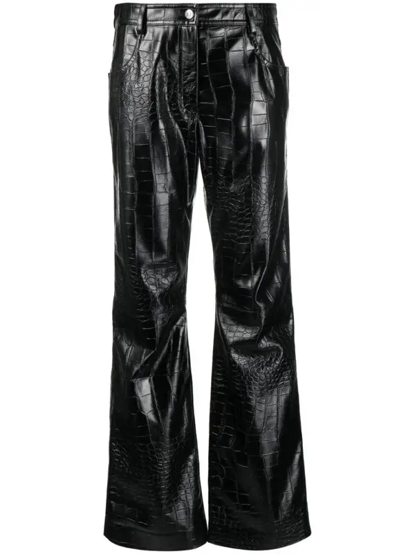 MSGM Embossed Crocodile Straight-leg Trousers