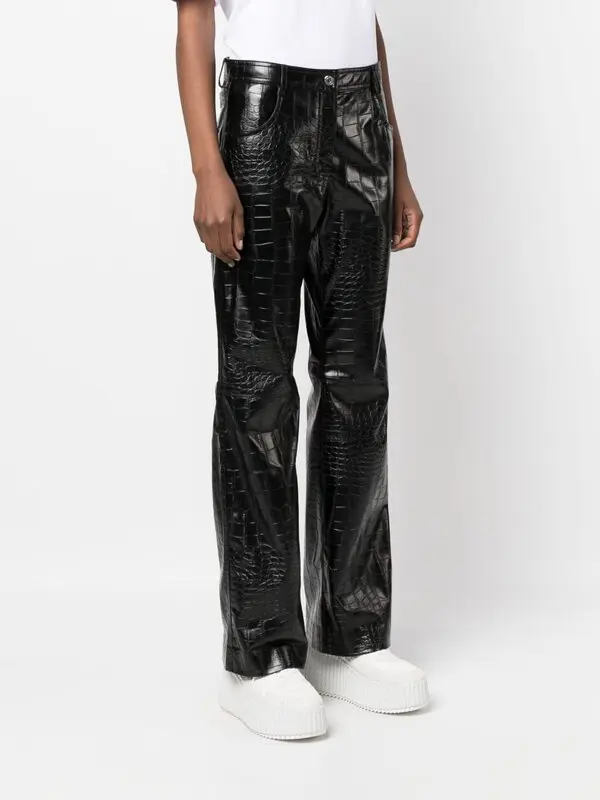 MSGM Embossed Crocodile Straight-leg Trousers