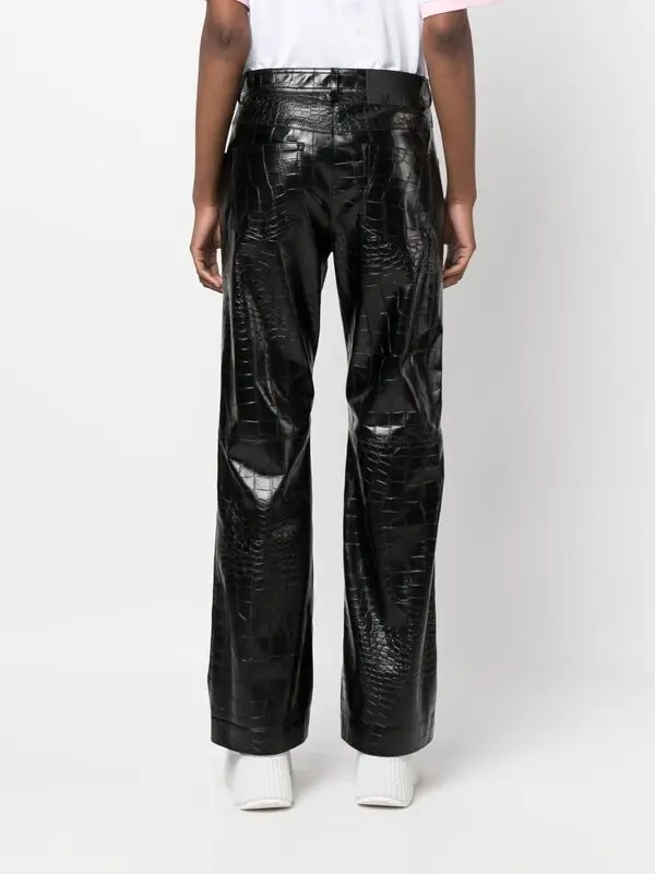 MSGM Embossed Crocodile Straight-leg Trousers
