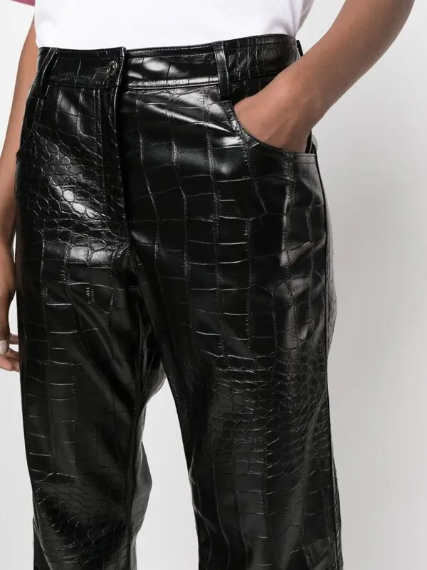 MSGM Embossed Crocodile Straight-leg Trousers