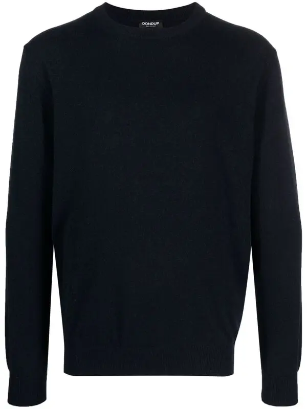 DONDUP Logo-plaque Fine-knit Jumper - Blue