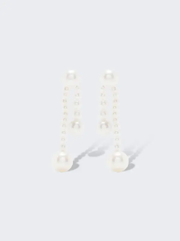 Sophie Bille Brahe Ruban De Pearl Earrings - 14k Yellow Gold