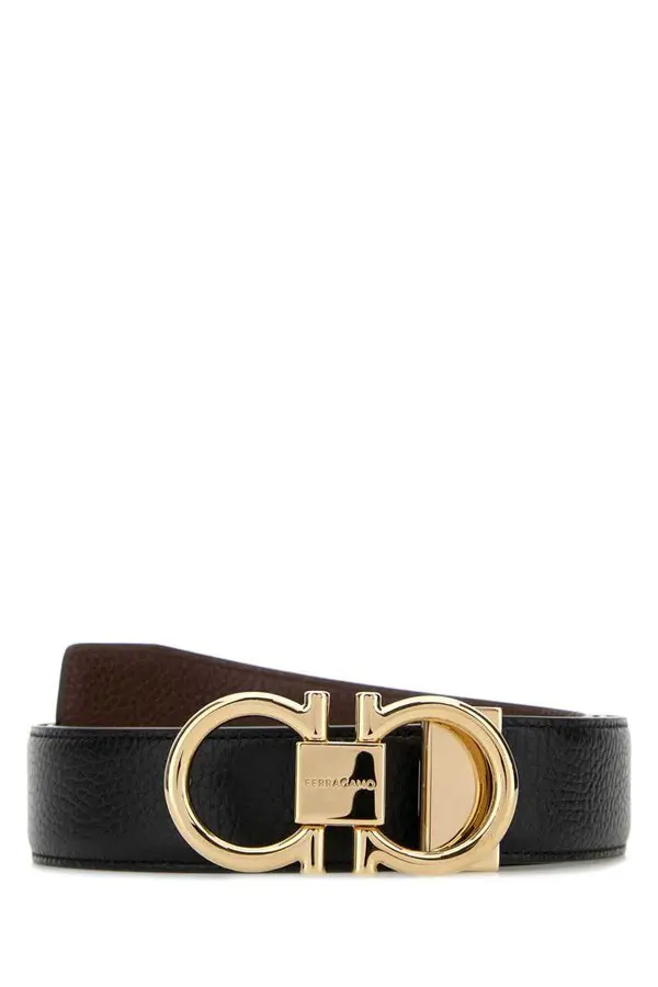 FERRAGAMO Reversible Leather Belt - Black