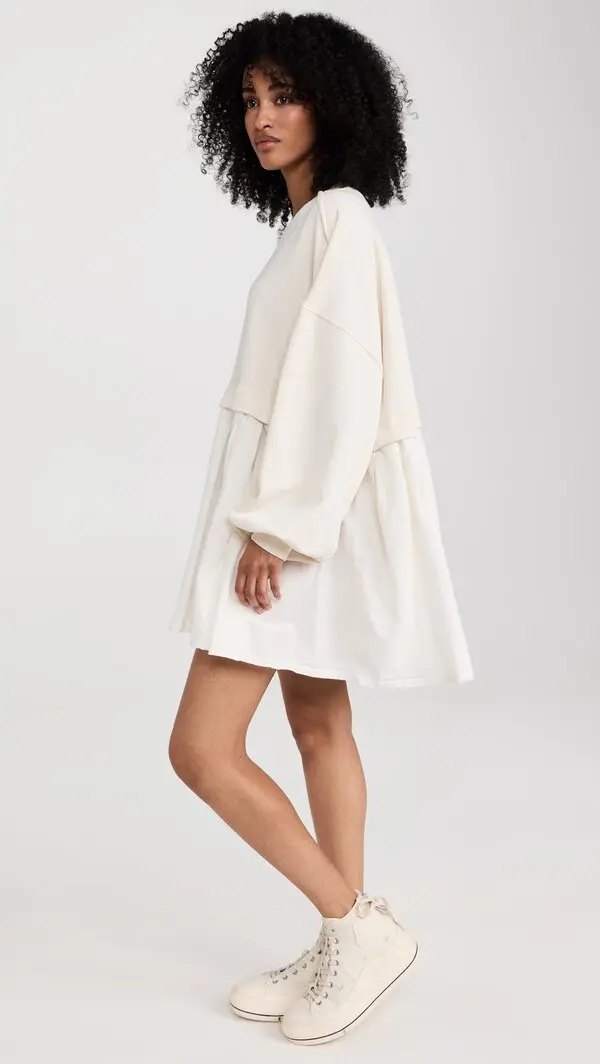 eleanor sweatshirt dress in grey combo Free People Eleanor Sweatshirt Dress in Grey Combo